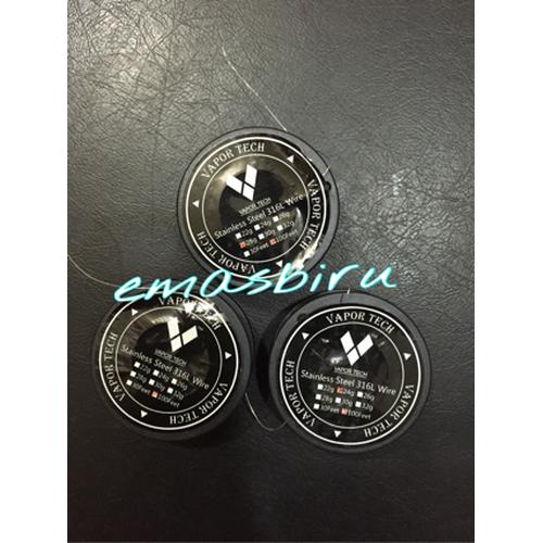 Jual vaportech / vapor tech / ss wire / stainless steel 316L / 24-26-28 awg - Kota Tangerang ...