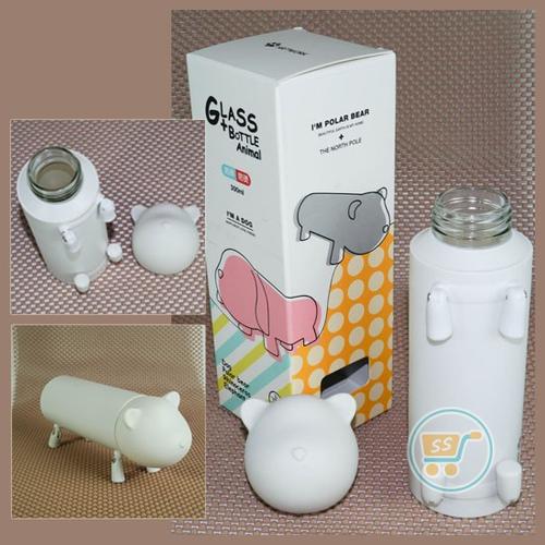 Jual BOTOL MINUM PANDA TERMOS AIR MINUM KACA HADIAH KADO CUTE UNIK IMUT ...