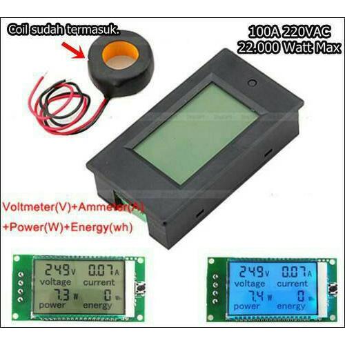Jual AC PANEL WATTMETER VOLTMETER AMMETER AMPEREMETER ENERGY METER KWH ...