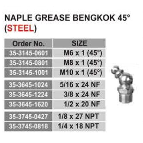 Jual NAPLE ATAU NIPPLE GREASE BENGKOK 45 (STEEL) 1/2 X 20 NF - Kab ...