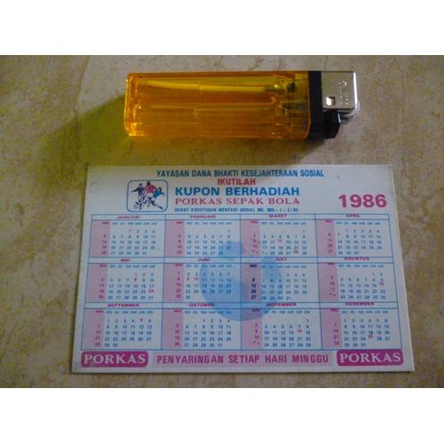 Jual kalender saku jadul 1986 nostalgia Porkas - Kab. Purwakarta ...