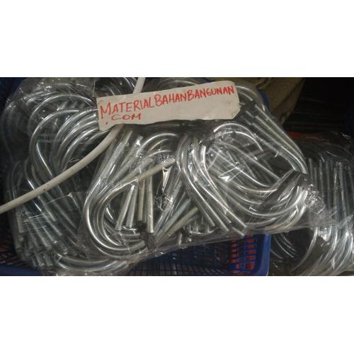 Jual baut U diameter 10 mm panjang 10 cm lebar 8 cm U bolt kode 3/8x2 ...