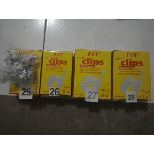 Jual klem kabel 8 mm jual per 1 kotak isi 50 klem clamp klem tembok ...