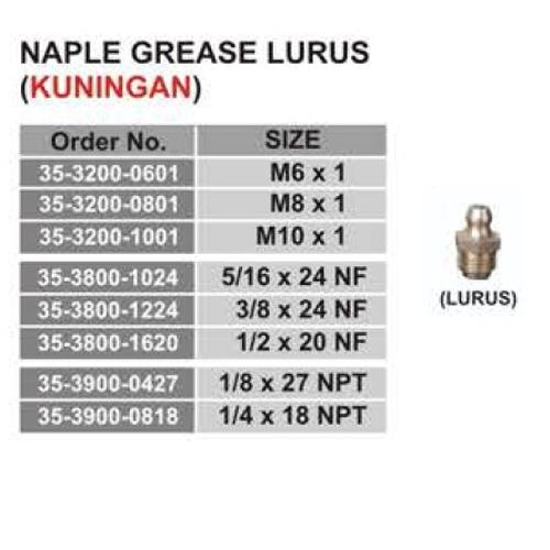 Jual NAPLE ATAU NIPPLE GREASE LURUS (KUNINGAN) M10 X1 - Kab. Jember ...