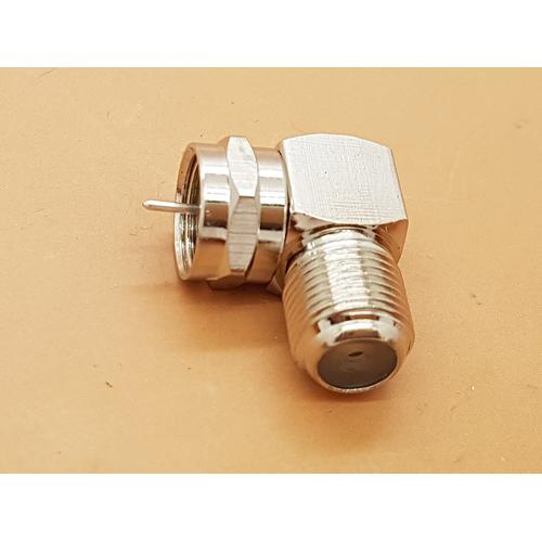 Jual F Type Right Angle 90 Degree M/F Coax Cable TV Adapter Connector ...