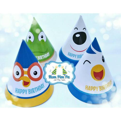 Jual Topi ulang tahun pororo / topi ultah pororo hompimpa party ultah ...