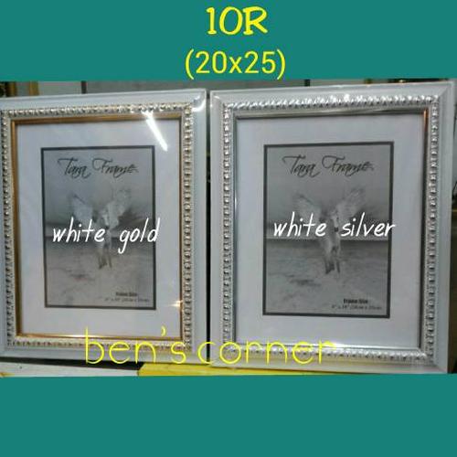 Jual frame foto uk.10R full (20x25) ,white gold & white silver - Kab ...