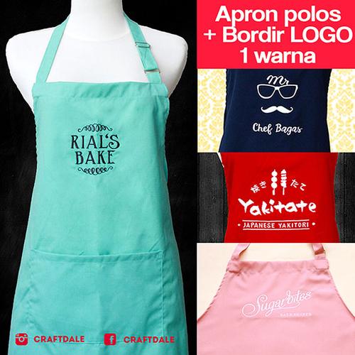 Jual Apron polos + bordir LOGO 1 warna - Coklat Muda - Jakarta Barat ...