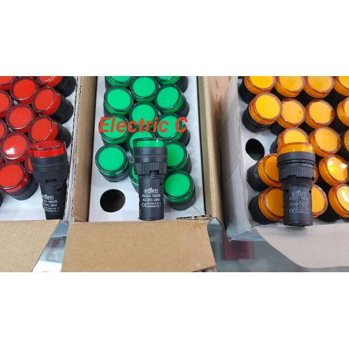 Jual Pilot Lamp / Lamp Indikator Panel 16mm 24volt AC/DC Merah / RED ...