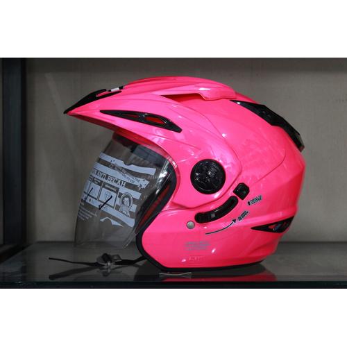 Jual Helm RN Pink Fluo Halface Visor Half INK KYT MDS NHK - Kota Bekasi ...