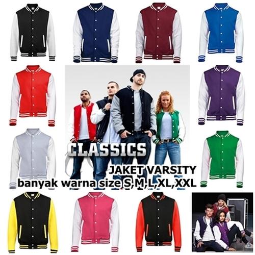 Jual jaket varsity baseball polos basebal banyak warna harga grosir ...