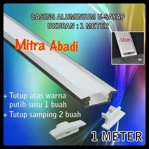 Jual Casing Aluminium for Hard Strip LED Model U-Sayap Ukuran 1 meter ...