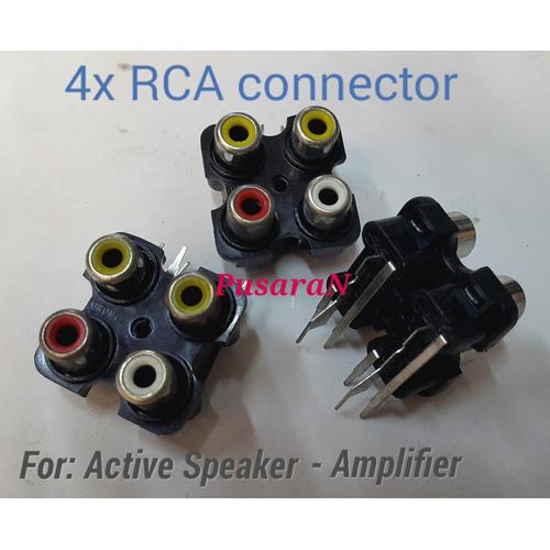 Jual Soket RCA - Socket RCA 4 input 4 lubang - socket RCA 4 input RCA ...