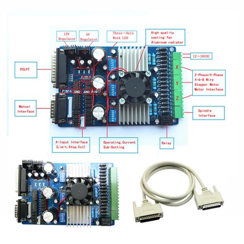 Jual TB6560 3 Axis CNC 3.5A Stepper Motor Driver Controller AB59 ...