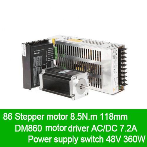 Jual 86 stepper motor 8.5N.m + DM860 Driver +360W Power switch CNC KIT ...