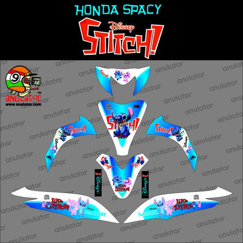 Jual Sticker striping motor stiker Honda Spacy Lilo Stitch Spec B ...