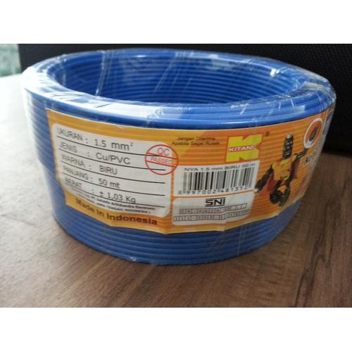 Jual Kabel Listrik NYA Kitani 1.5 mm Full 50 Meter Tunggal Warna Biru ...