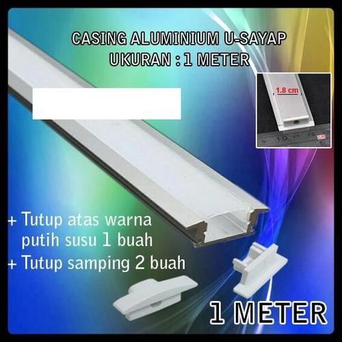 Jual Casing Aluminium untuk LED Strip Model U-Sayap Ukuran 1 meter ...
