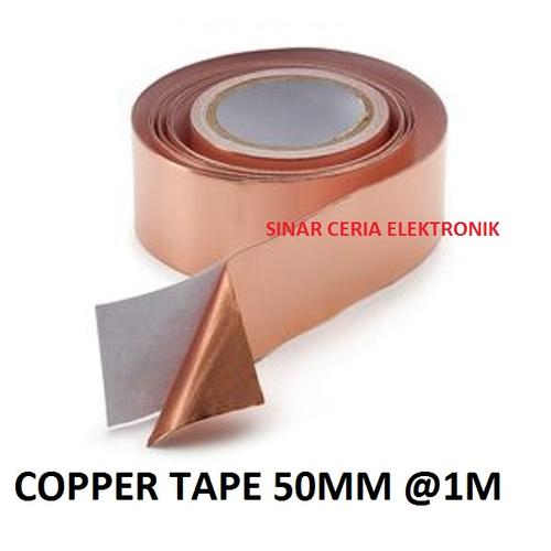 Jual 50mm x 1 Meter Copper Tape Adhesive Isolasi Tembaga Solatip Jalur ...