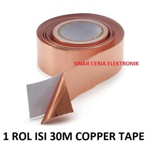 Jual 50mm x 30 Meter 1 ROLL Copper Tape Isolasi Tembaga Solatip Jalur ...