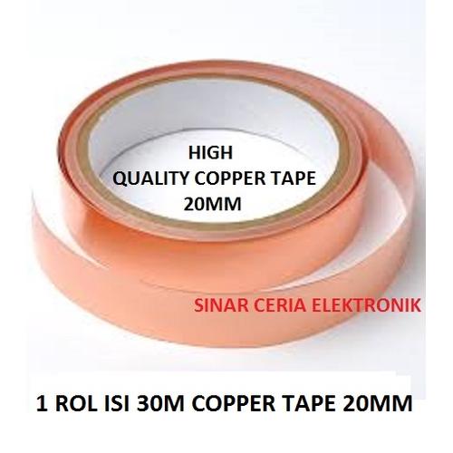 Jual 20mm X 30 Meter 1 Roll Copper Tape Adhesive Isolasi Tembaga Jalur ...