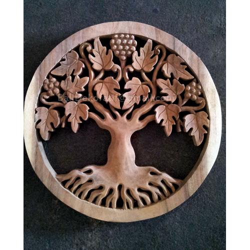 Jual Hiasan Dinding Kayu Ukiran Bali motif Beringin diameter 30cm ...