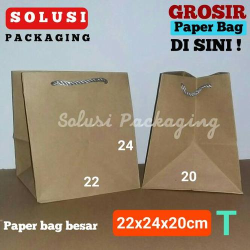 Jual PAPER BAG TALI TIPE T 22X24X20CM/TAS KERTAS/SHOPPING BAG - Kota ...