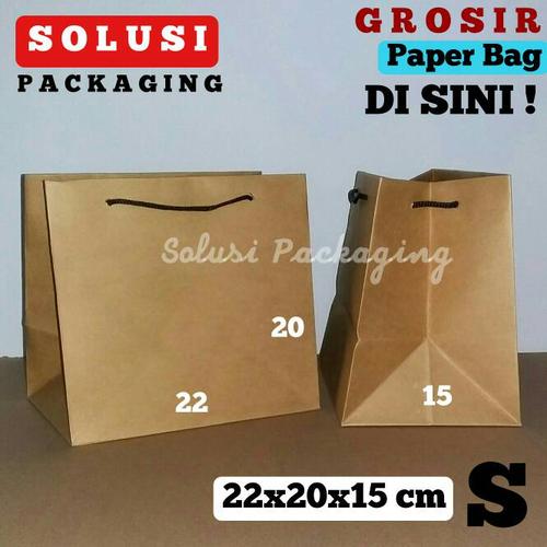 Jual PAPER BAG TALI TIPE S 22X20X15CM/TAS KERTAS/SHOPPING BAG - Kota ...