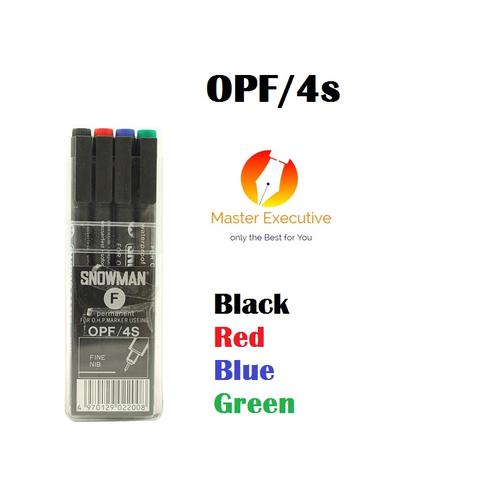 Jual Snowman Spidol Permanent OHP Marker OPF 4S / Fine Nib Set 4 - Kota ...