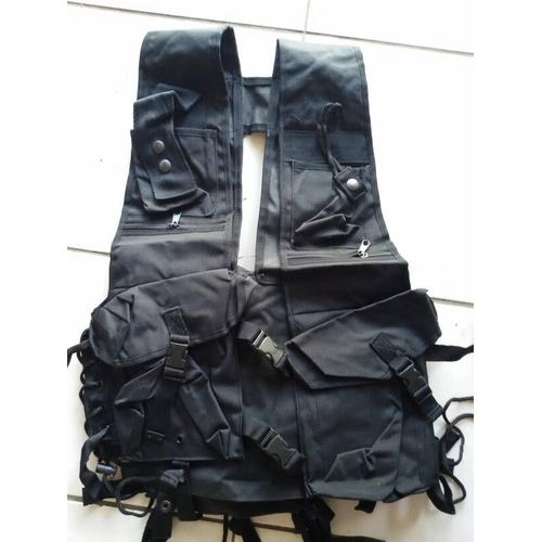 Jual Rompi Serbu Hitam/ Rompi Magasen Saku Banyak Tactical/ Vest Hitam ...