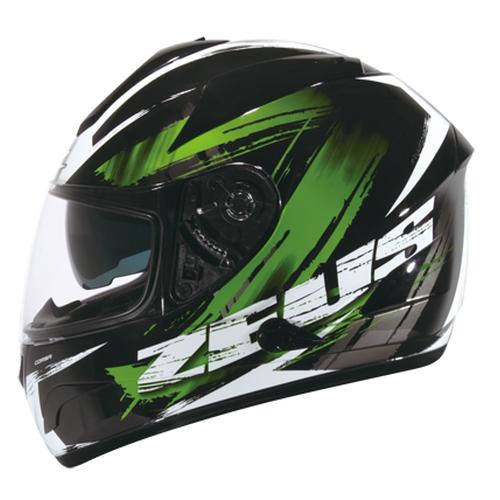 Jual ZEUS 806 corsa black green hitam hijau helm fullface double visor ...