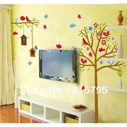 Jual (BELI 1 GRATIS 1) Wallpaper Stiker Dinding Pohon Burung Wall ...
