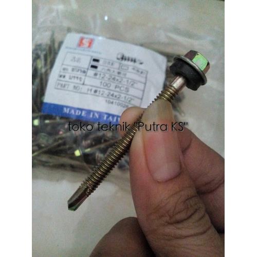 Jual Baut Baja Ringan / Baut Roofing Ukuran #12x2-1/2 Isi 100Pcs - Kab ...