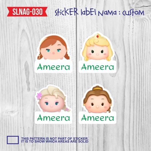Jual Stiker label nama anak karakter princess cantik lucu (SLNAG-030 ...