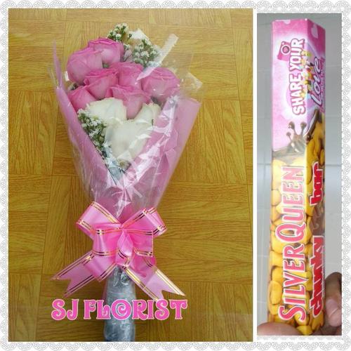 Jual Buket Bunga + Coklat Silverqueen ChunkyBar - Jakarta Pusat - Popo ...