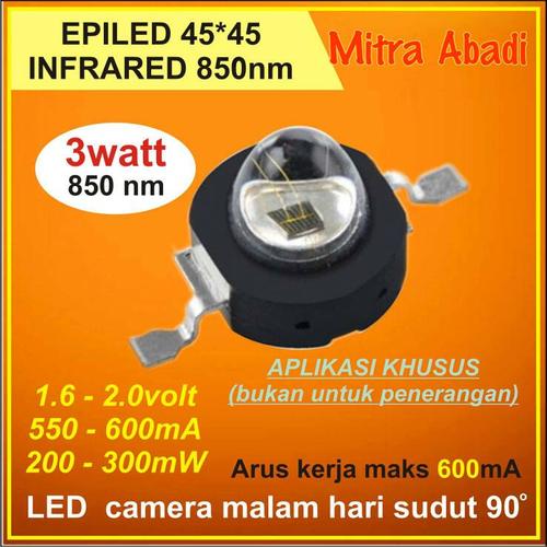 Jual HPL 3 Watt INFRARED Epiled 850 NM 90 Derajat High Power LED ...