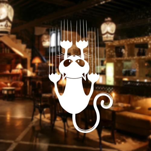 Jual Wall Stiker Pintu Kucing Cakar Kamar Cutting Sticker Dinding Rumah ...