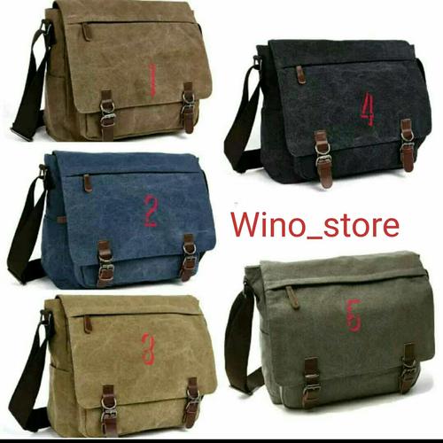 Jual tas selempang kanvas tas samping tas leptop tas pria - Jakarta ...