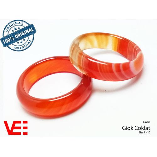 Jual VeE Ring Cincin Terapi Kesehatan Batu Giok Coklat Natural Asli ...