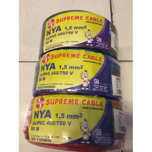 Jual nya 1,5 mm supreme 1x1,5 mm 1,5mm 50meter kabel kawat - Hitam - Jakarta Timur - Shahsuri ...