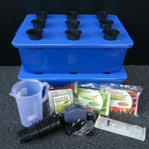 Jual STARTER KIT HIDROPONIK / STARTERKIT HIDROPONIK LENGKAP 2 BAKI BIRU ...