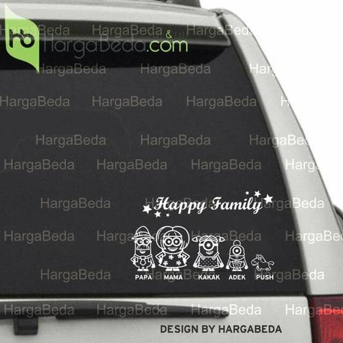 Jual Sticker / stiker mobil motor - Happy Family edisi minion - Kota ...