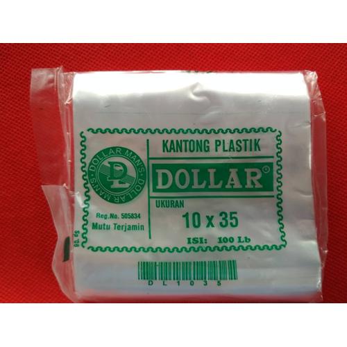 Jual Kantong Plastik Bening ukuran sedang 10x35 / Cap Dollar - Kota ...