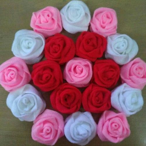 Jual Aplikasi bunga mawar dari kain flanel untuk membuat buket, bros ...