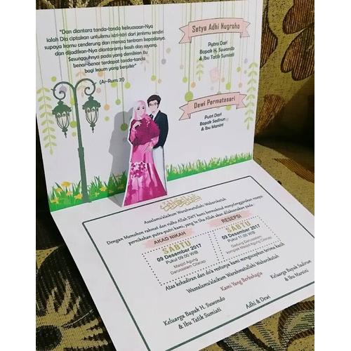 Jual Undangan Pernikahan 3D Pop Up Couple muslim Pink - Kab. Lamongan ...