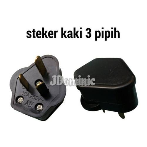 Jual steker colokan listrik kaki 3 pipih genset generator tembaga kabel ...