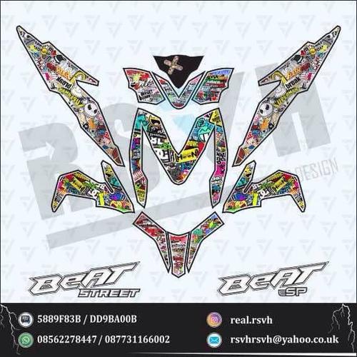 Jual Decal Motor Honda Beat Esp x Beat Street - Sticker Bomb - Kab ...