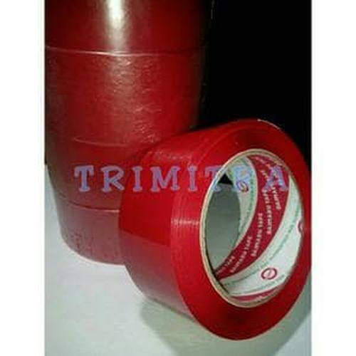 Jual SELOTIP / ISOLASI / LAKBAN DAIMARU WARNA MERAH PLASTIK OPP 100 ...