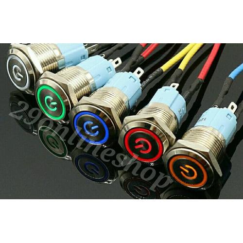 Promo push button self locking 16mm tombol switch on led logo power ...