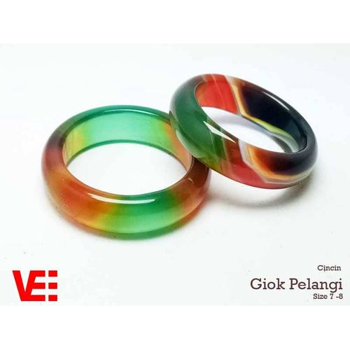 Jual VeE Ring Cincin Terapi Kesehatan Batu Giok Pelangi Natural Asli ...